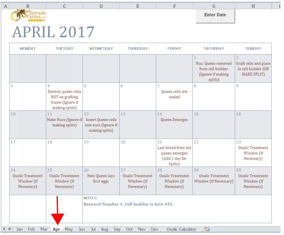 Nuc Calendar Generator – Estrada Farms LLC